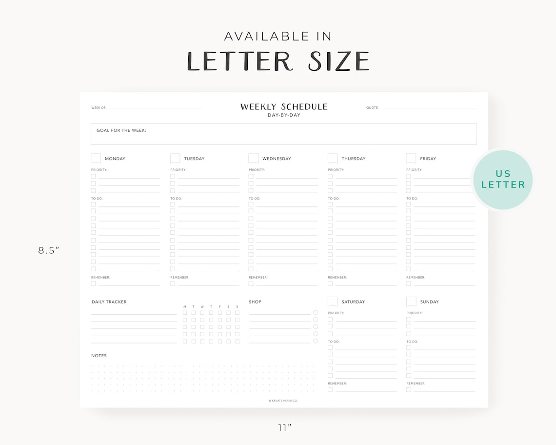 Weekly Planner Notepad Daily to Do List Weekly Desk Pad - Etsy