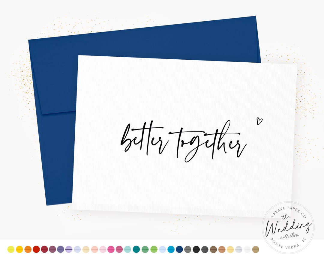 Better Together Card | Wedding Card | Anniversary Card | Romantic ...