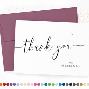 Personalized Folded Thank You Cards & Envelopes, Custom Stationery ...