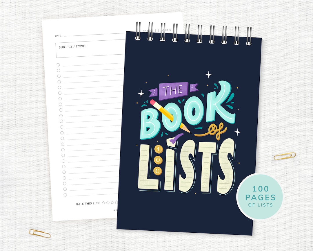 The Book of 100 Lists - List Planner, to Do List Notebook, Book of ...