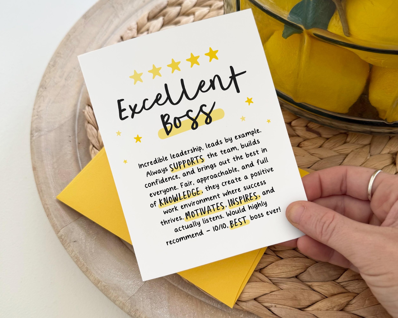 Excellent Boss Card, Leaving Card for Boss, Manager, Review Card From ...