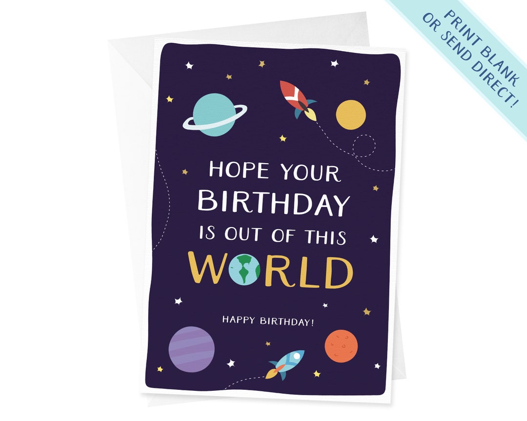 Space Birthday Card | Out of This World Birthday Card | Fun Kids ...