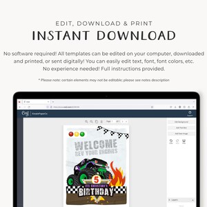 Monster Truck Welcome Sign Poster Monster Jam Trucks Themed Party ...