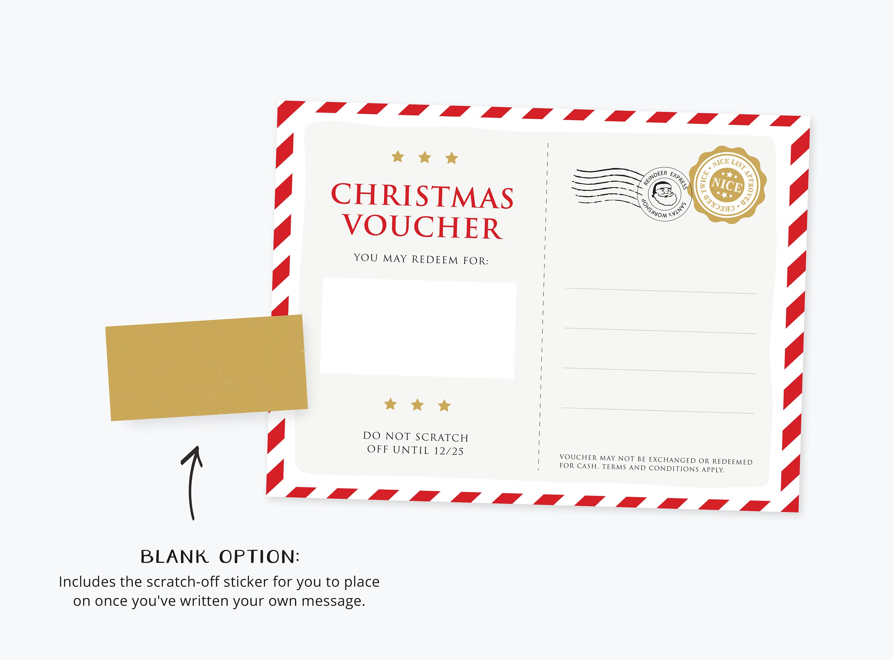 Christmas Scratch-off Reveal Voucher, Suprise Voucher, Personalized ...