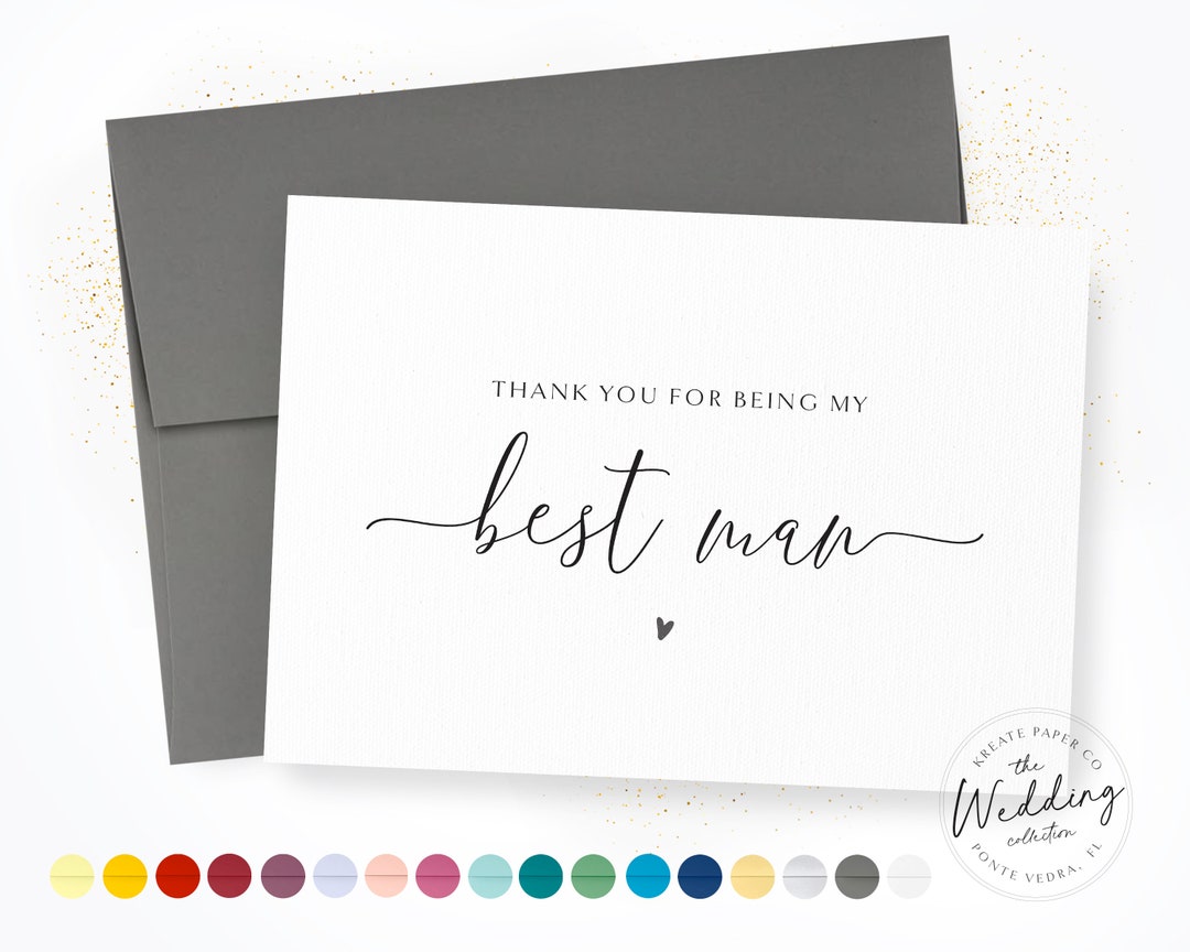 Thank You for Being My Best Man | Best Man Card | Grooms Party Wedding ...