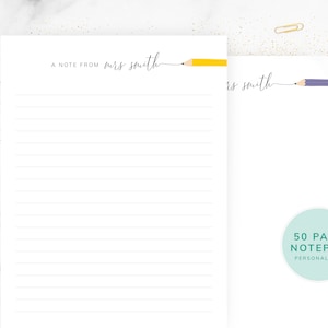 Personalized Teacher Notepad, A Note From, Teacher Notepads, Teacher ...
