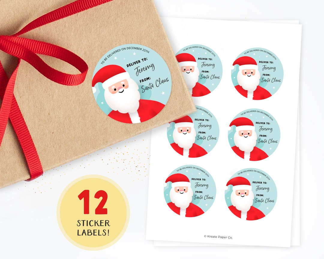 Santa Labels, Official Santa Claus Label, Gift Tag Stickers ...