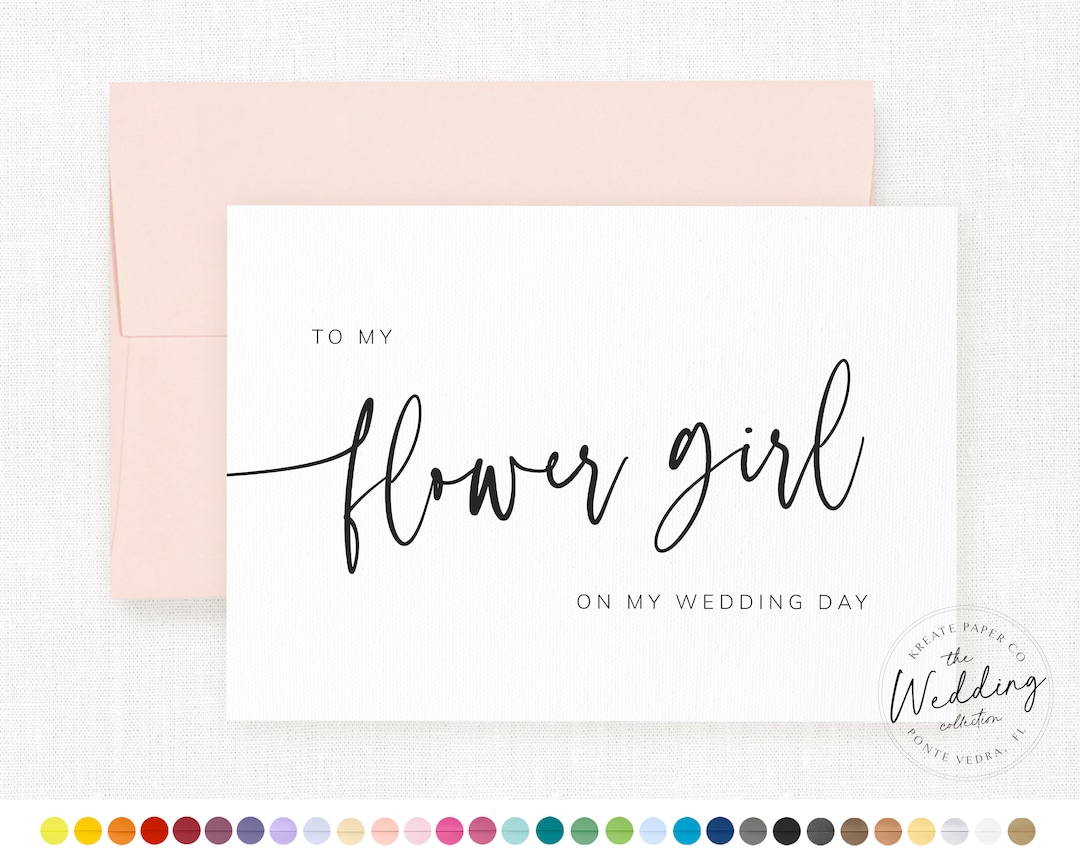 To My Flower Girl on My Wedding Day | Wedding Party Card | Bridal Party ...