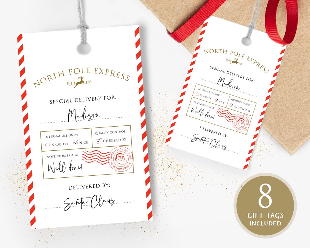 Official Santa Gift Tags | Authentic Santa Claus Labels | Personalized ...