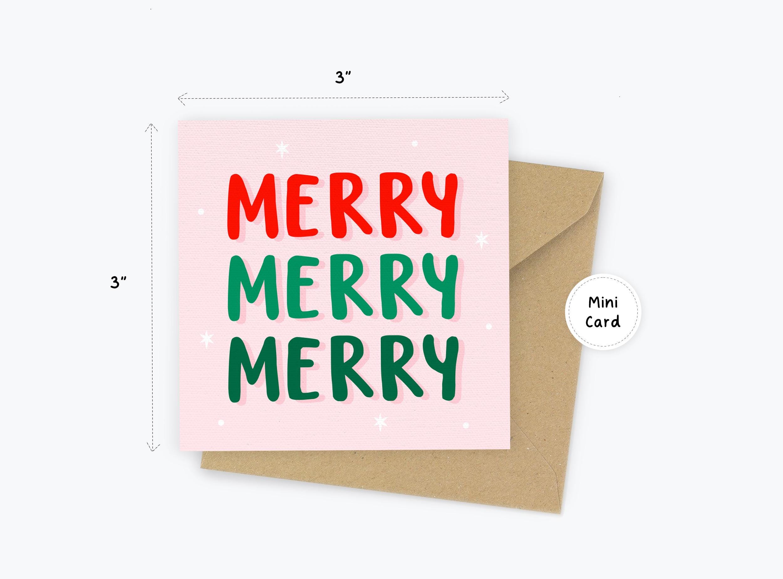 Mini Christmas Card, Merry Pinkmas, Pink Christmas Card, Fun Colorful ...