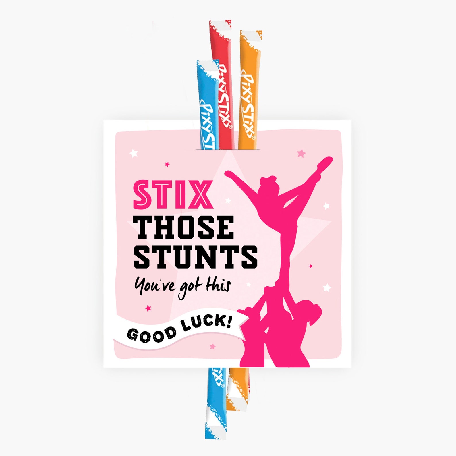Cheer Team Good Luck Gift, Candy Favor Tags, Cheerleading, Competition ...