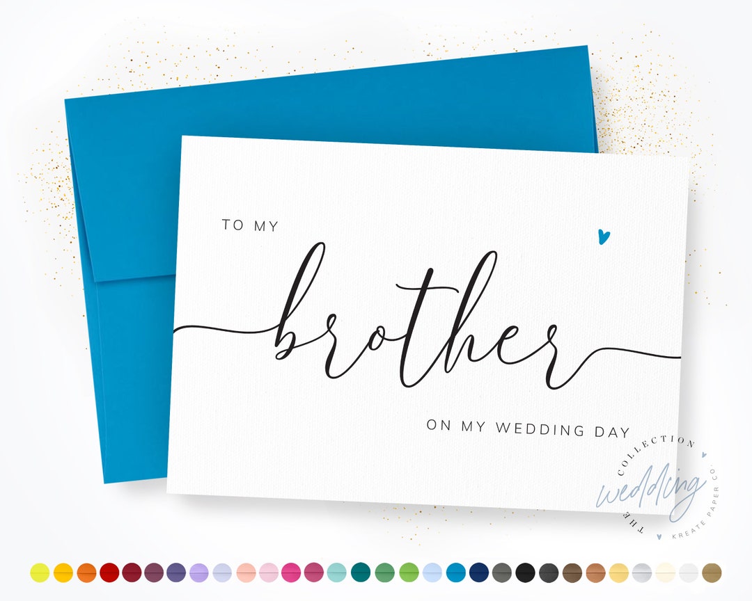 To My Brother on My Wedding Day | Wedding Party Card | Brother Wedding ...