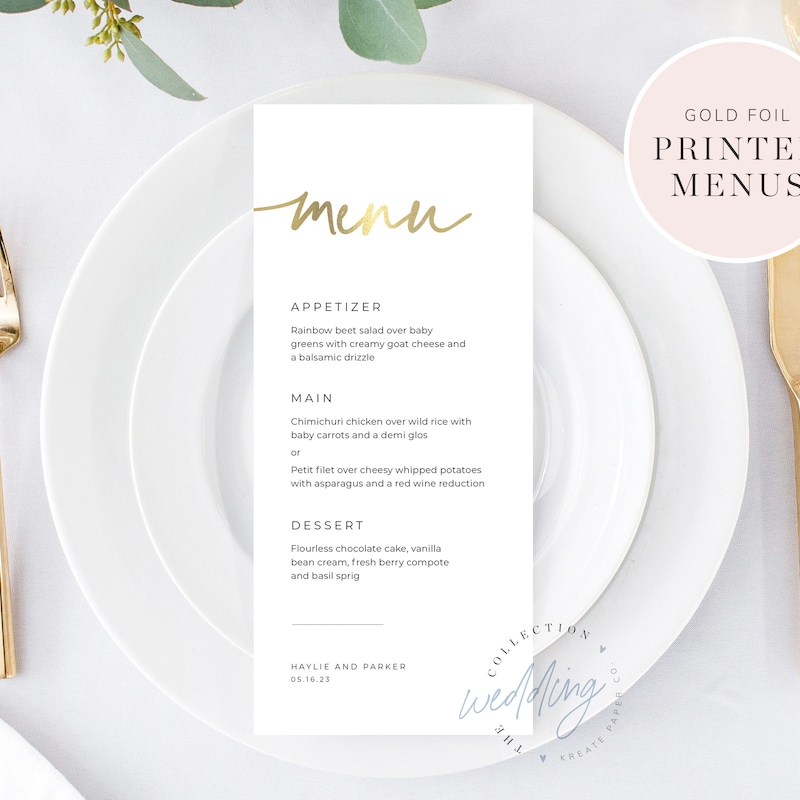 Luxury Menu Cards - Etsy