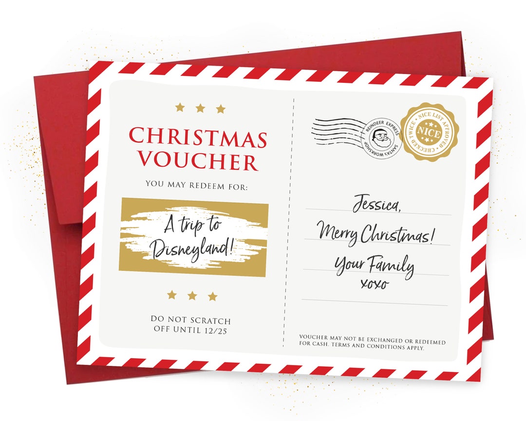 Christmas Scratch-off Reveal Voucher, Suprise Voucher, Personalized ...