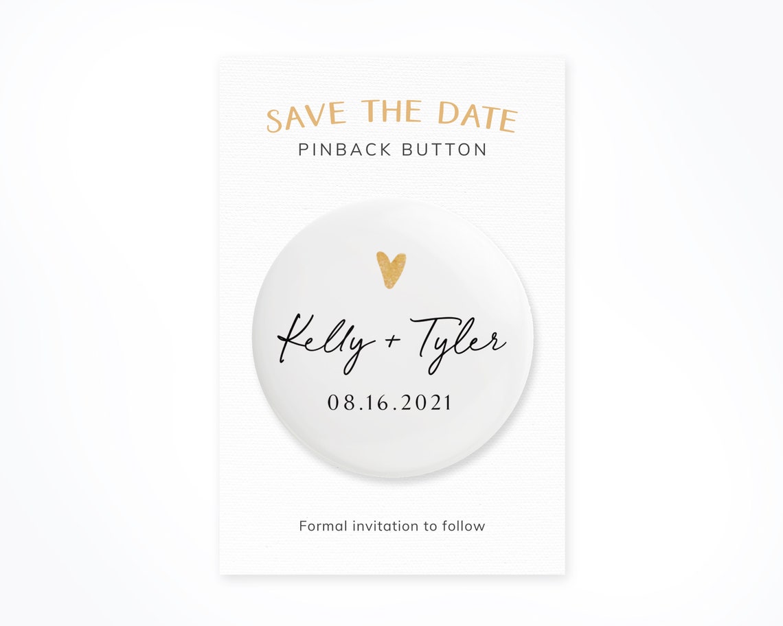 Save the Date Pin Unique Save the Date Button Wedding - Etsy
