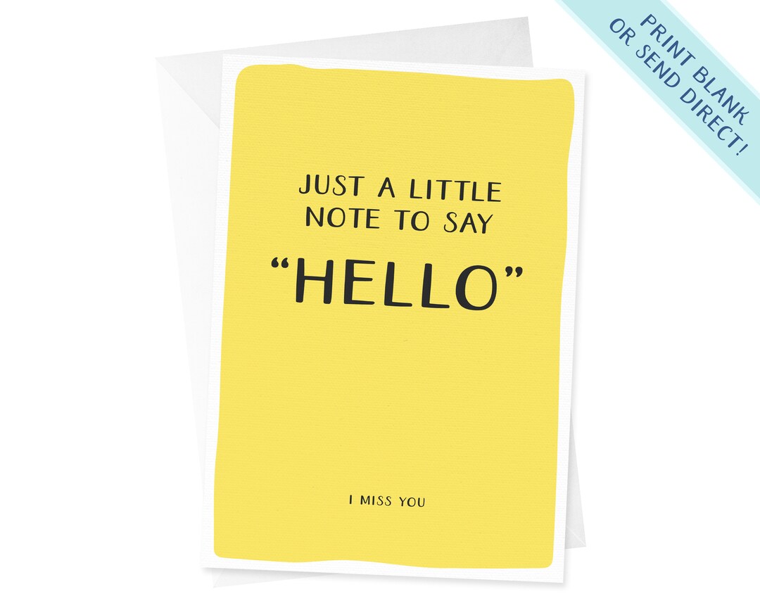 Hello Card | Cute Greeting Card | Friendship Card | Isolation Card ...