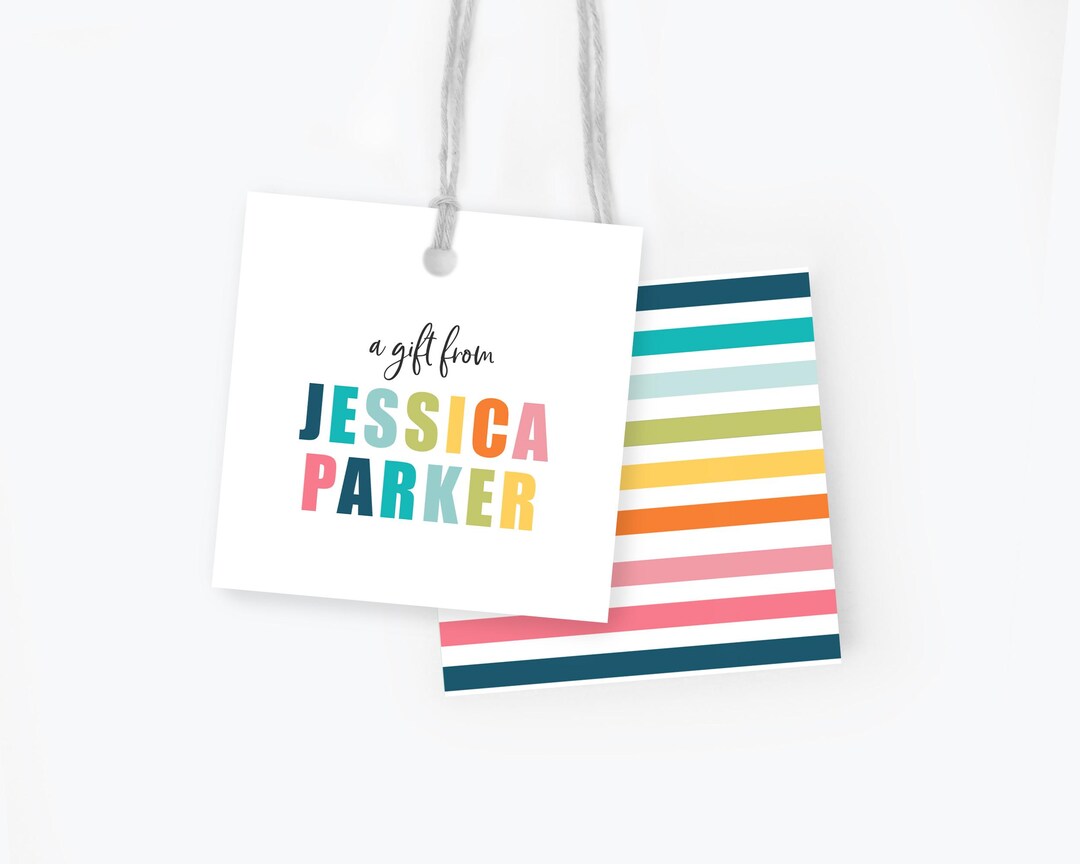 Personalized Gift Tags, Name Gift Labels Multicolored, Colorful Gift ...