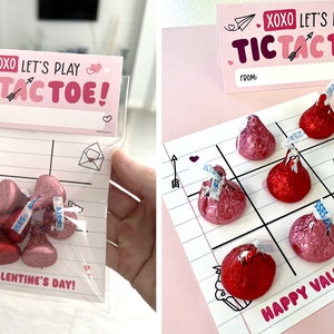 Printable Valentine's Day Tic Tac Toe Cards, Candy Game Valentines Bag ...