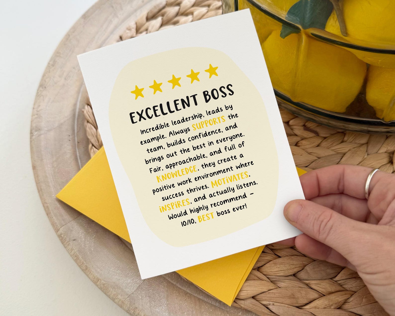 Excellent Boss Card, Leaving Card for Boss, Manager, Review Card From ...