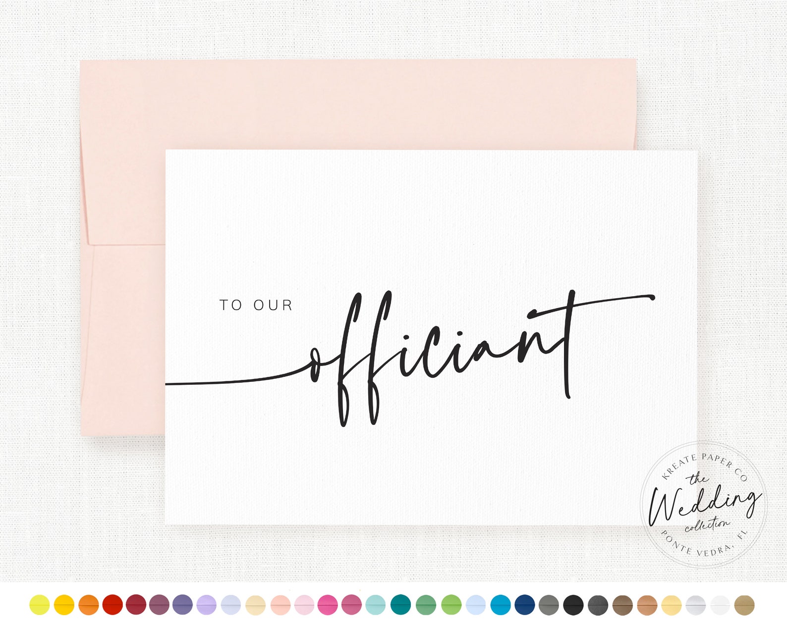 To Our Officiant - Wedding Card, Officiant Thank You Card, Card to ...