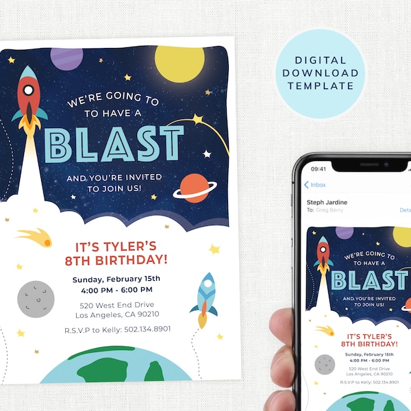 Planets Invitation - Etsy