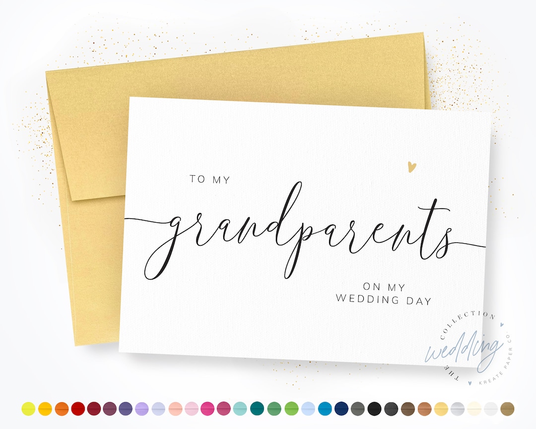To My Grandparents on My Wedding Day | Wedding Party Card ...