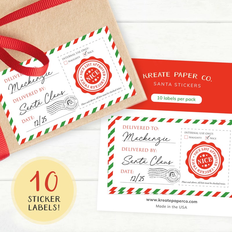 Santa Stickers - Etsy