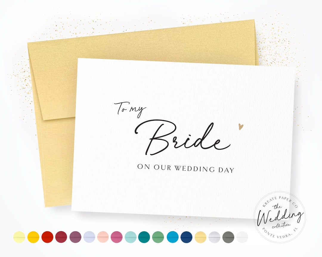 To My Bride on Our Wedding Day | Note to Bride | Bride Wedding Day Card ...