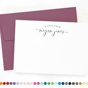 Personalized Note Cards & Envelopes, Signature Flat Notecards, Custom ...