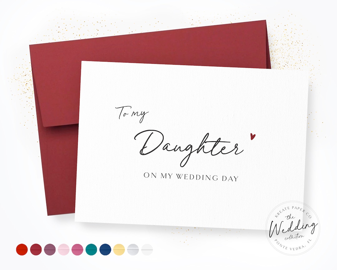 To My Daughter on My Wedding Day | Wedding Party Card | Daughter ...