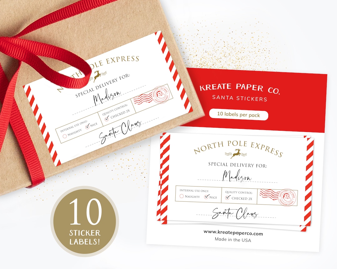 Official Santa Label | Authentic Santa Claus Gift Tag Stickers ...