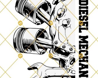 Diesel Mechanic Svg | Etsy
