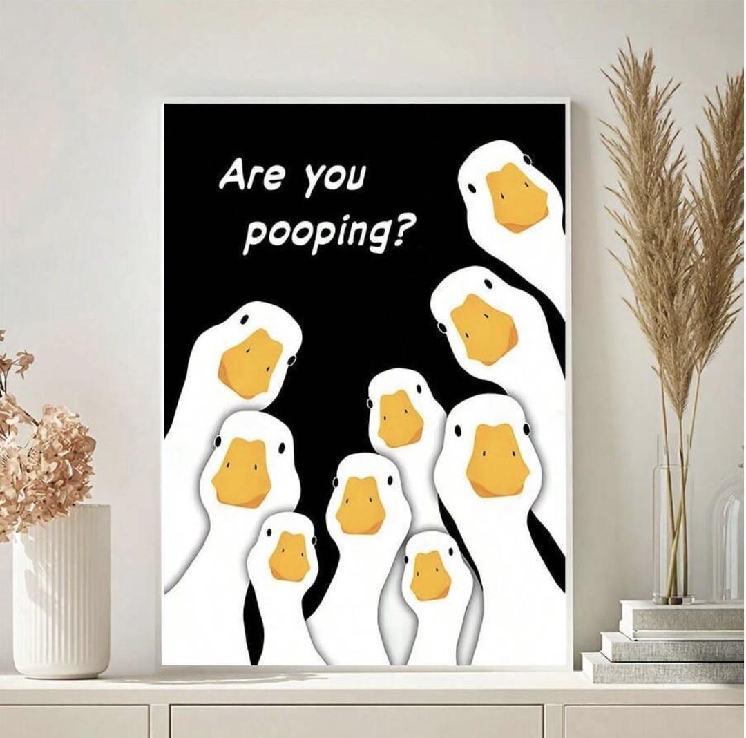 Funny Silly Goose Bathroom Poster, 'are You Pooping Silly Goose Wall ...