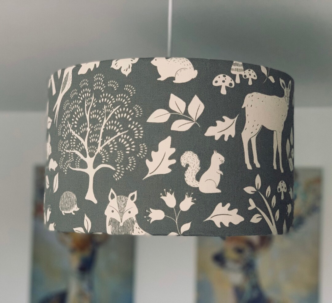 Woodland Animal Lampshade, Deer Lampshade, Bedroom Lampshade - Etsy UK