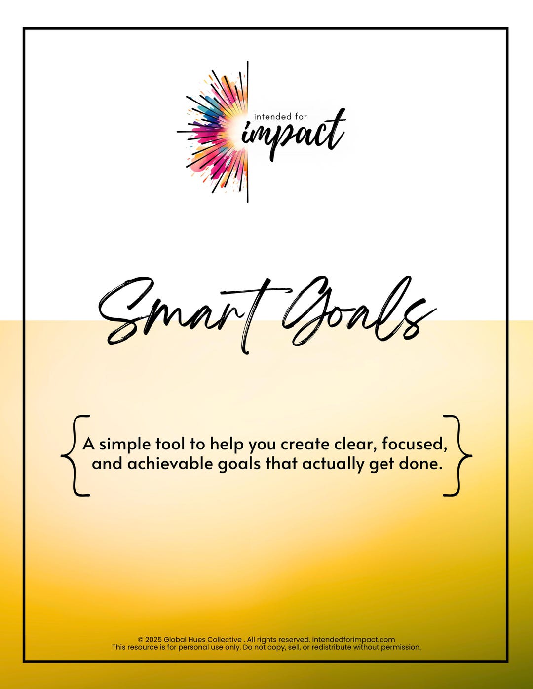 SMART Goals Worksheet Faith Based Goal Planner | Productivity Tool ...