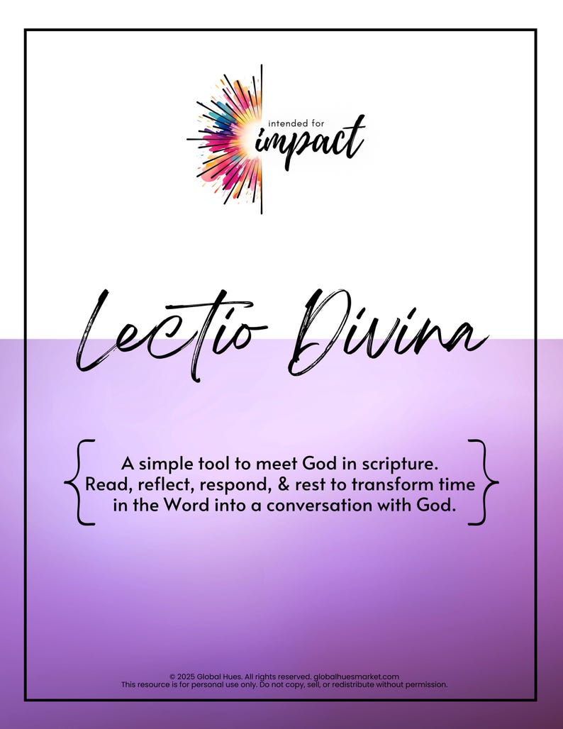 Lectio Divina Bible Study Worksheet: 4-step Guide (PDF) - Etsy