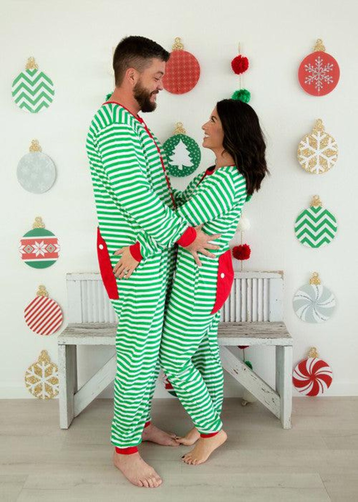 Adult Unisex Faux Butt Flap Christmas Jammies (miller Collection) - Etsy