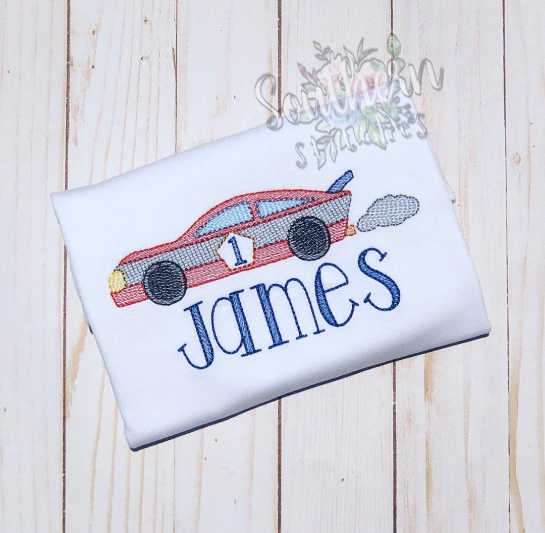 Drag Race Car Embroidered Shirt - Etsy