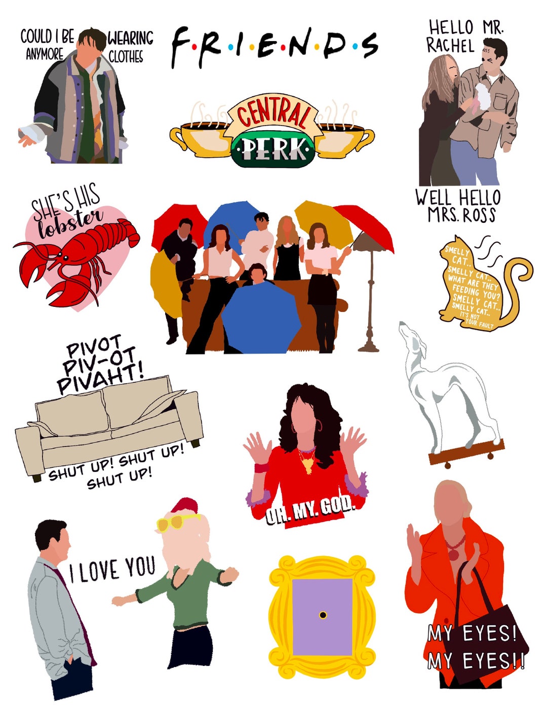 Friends Sticker Pack - Etsy