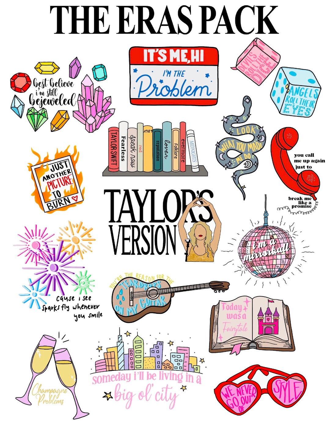 The Eras Tour Sticker Pack - Etsy