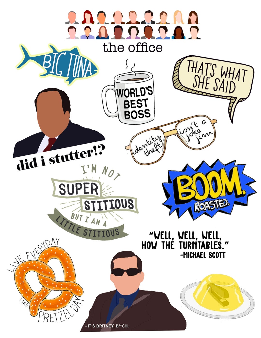 The Office Sticker Pack - Etsy