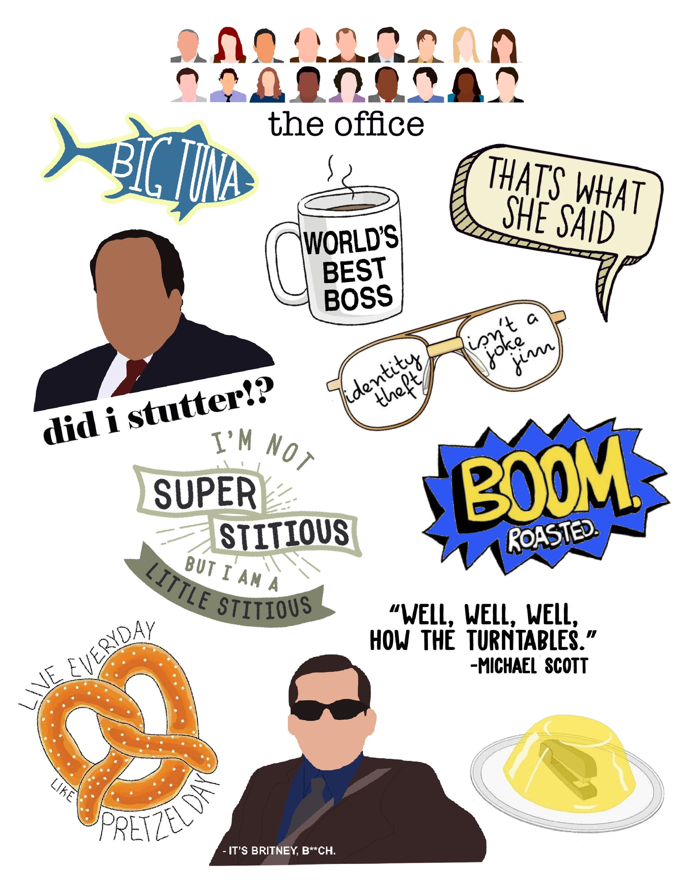 The Office Sticker Pack - Etsy