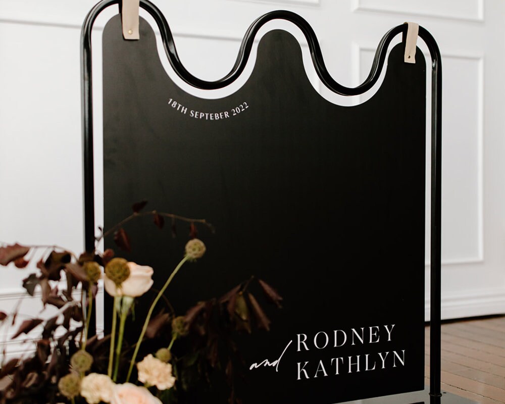 Better Together Short Wiggle Wedding Welcome Sign | 805x845mm ...