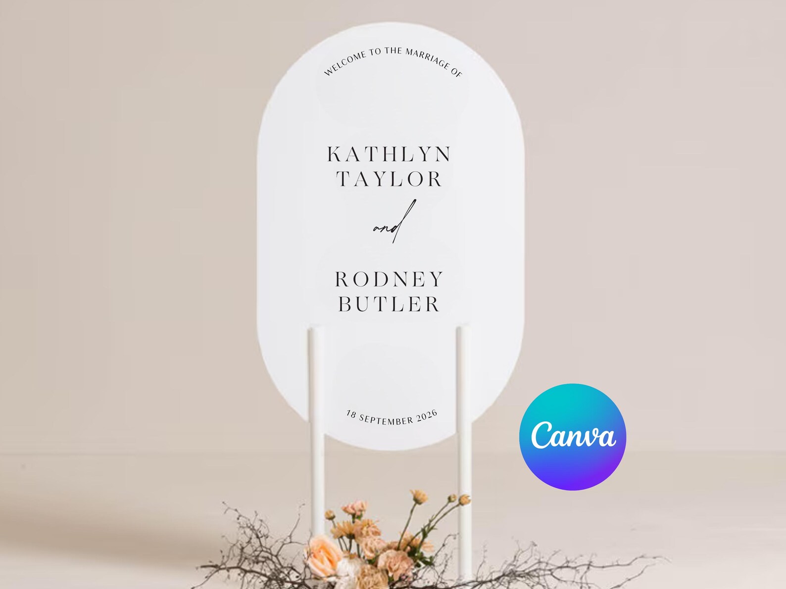 Better Together Double Arch Pill Wedding Welcome Sign | 500x800mm ...