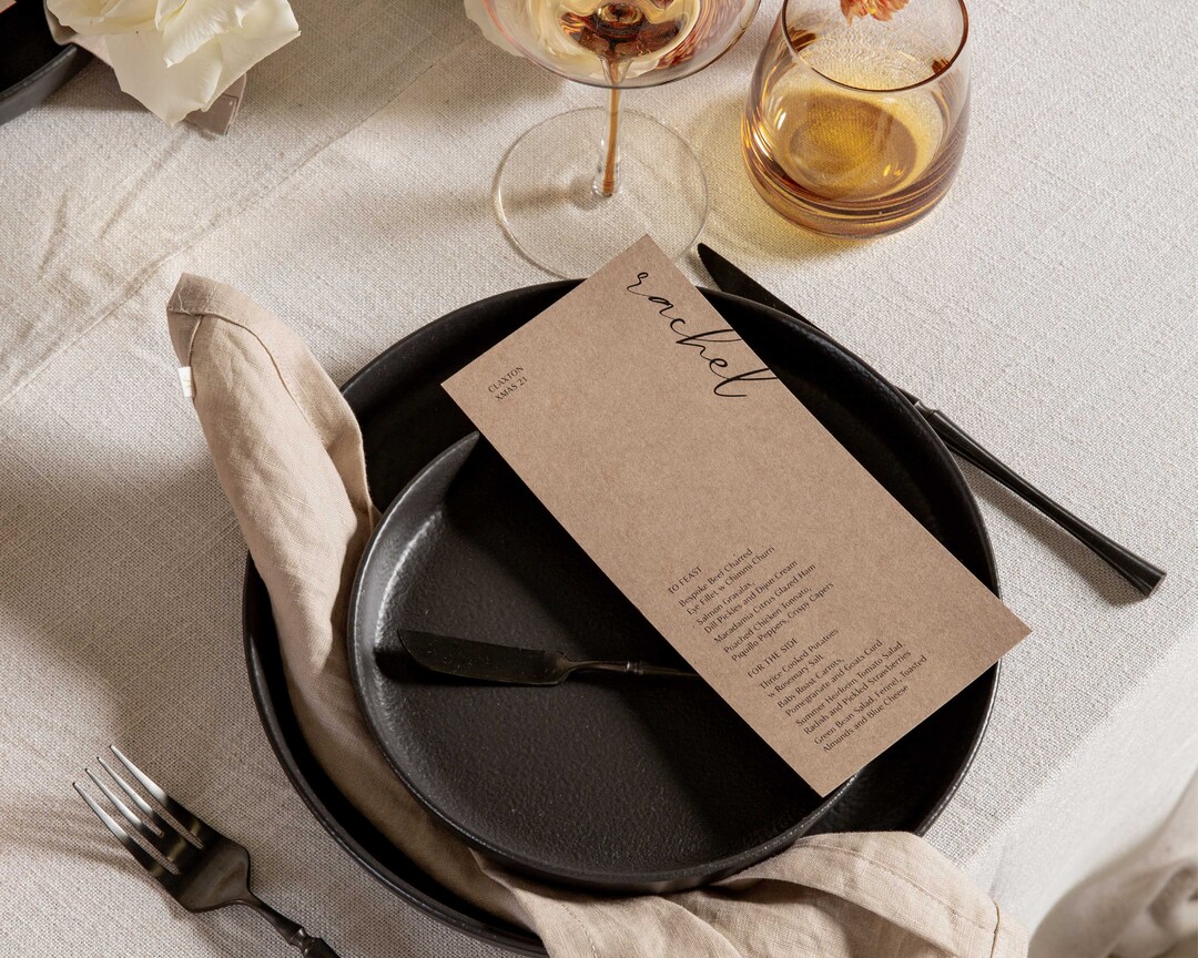 Wedding and Event Name Place Card Menus | DL | Customizable Instant ...