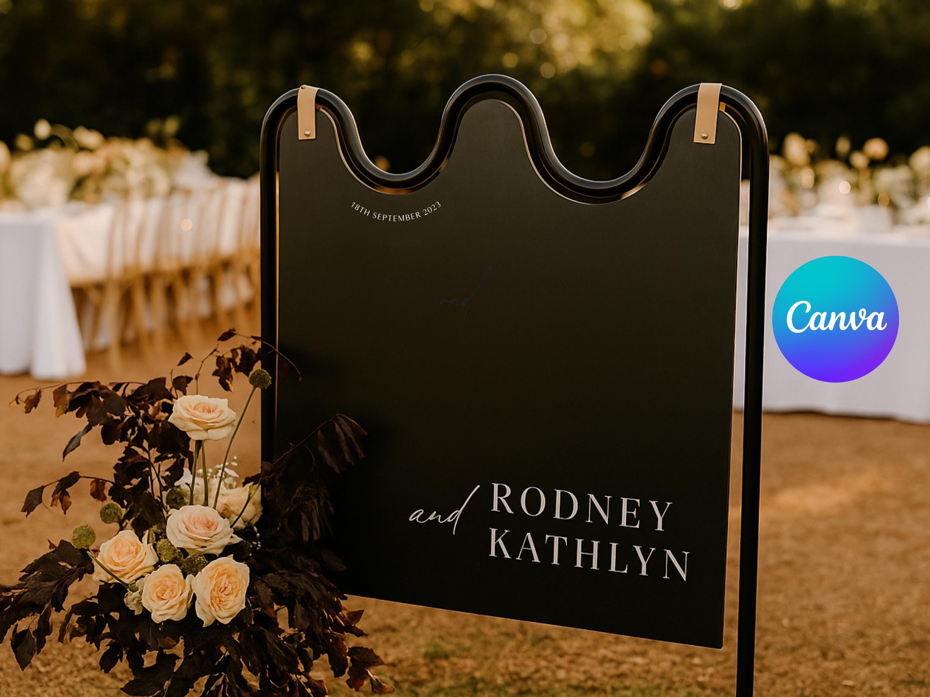 Better Together Short Wiggle Wedding Welcome Sign | 805x845mm ...