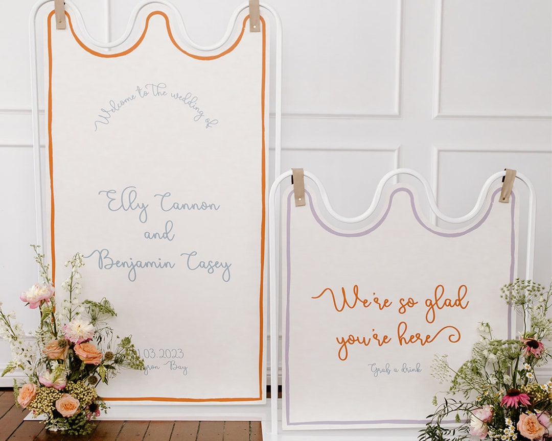 Sexi Plexi Tall Wiggle Wedding Welcome Sign 805x1180mm Customizable ...