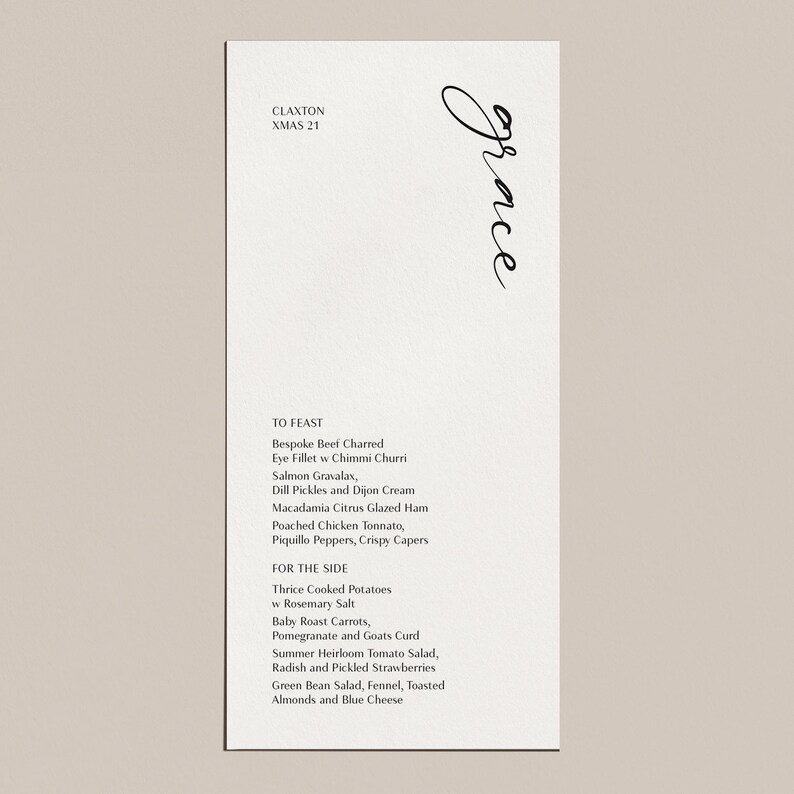 Wedding and Event Name Place Card Menus | DL | Customizable Instant ...