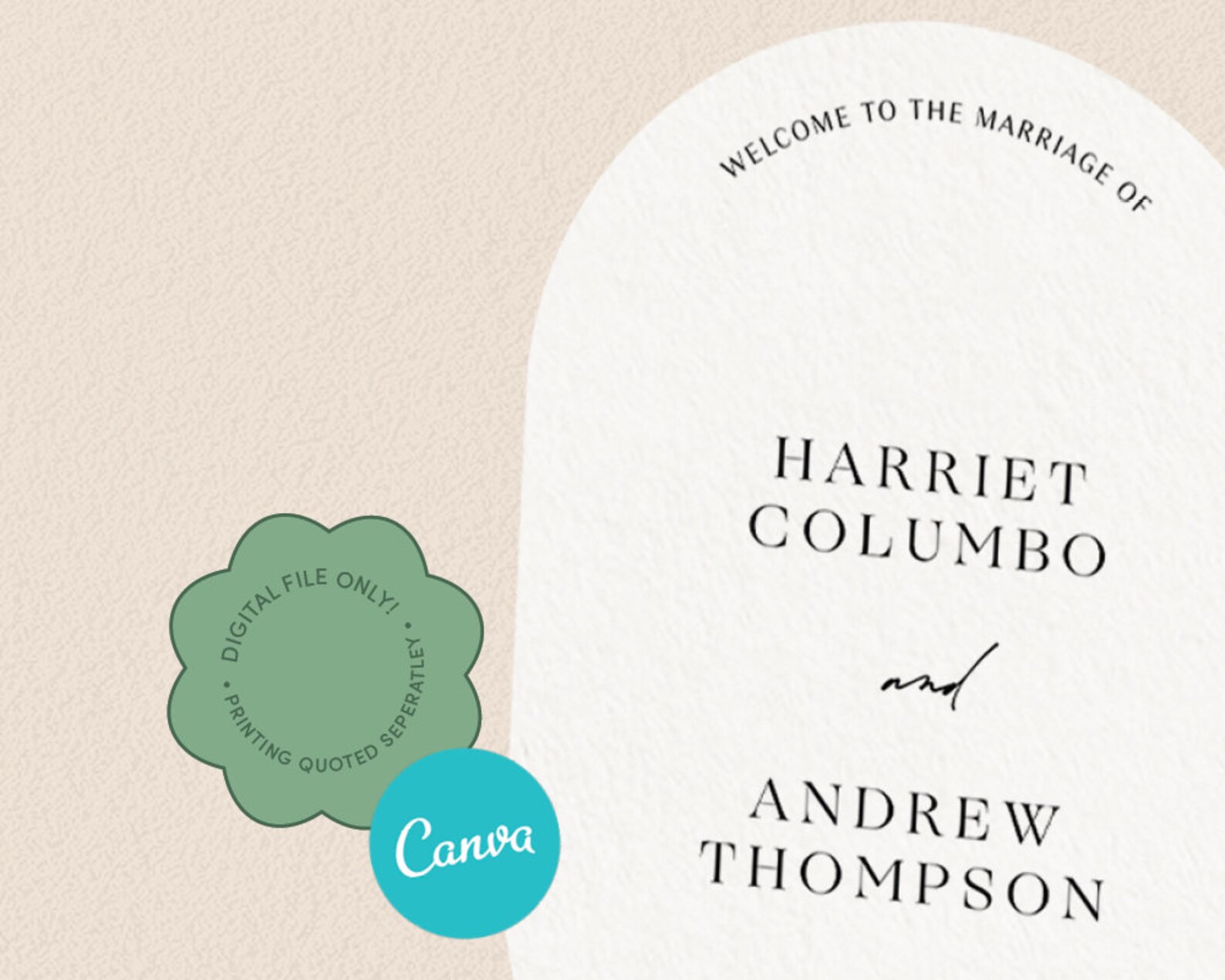 Better Together Double Arch Pill Wedding Welcome Sign | 500x800mm ...