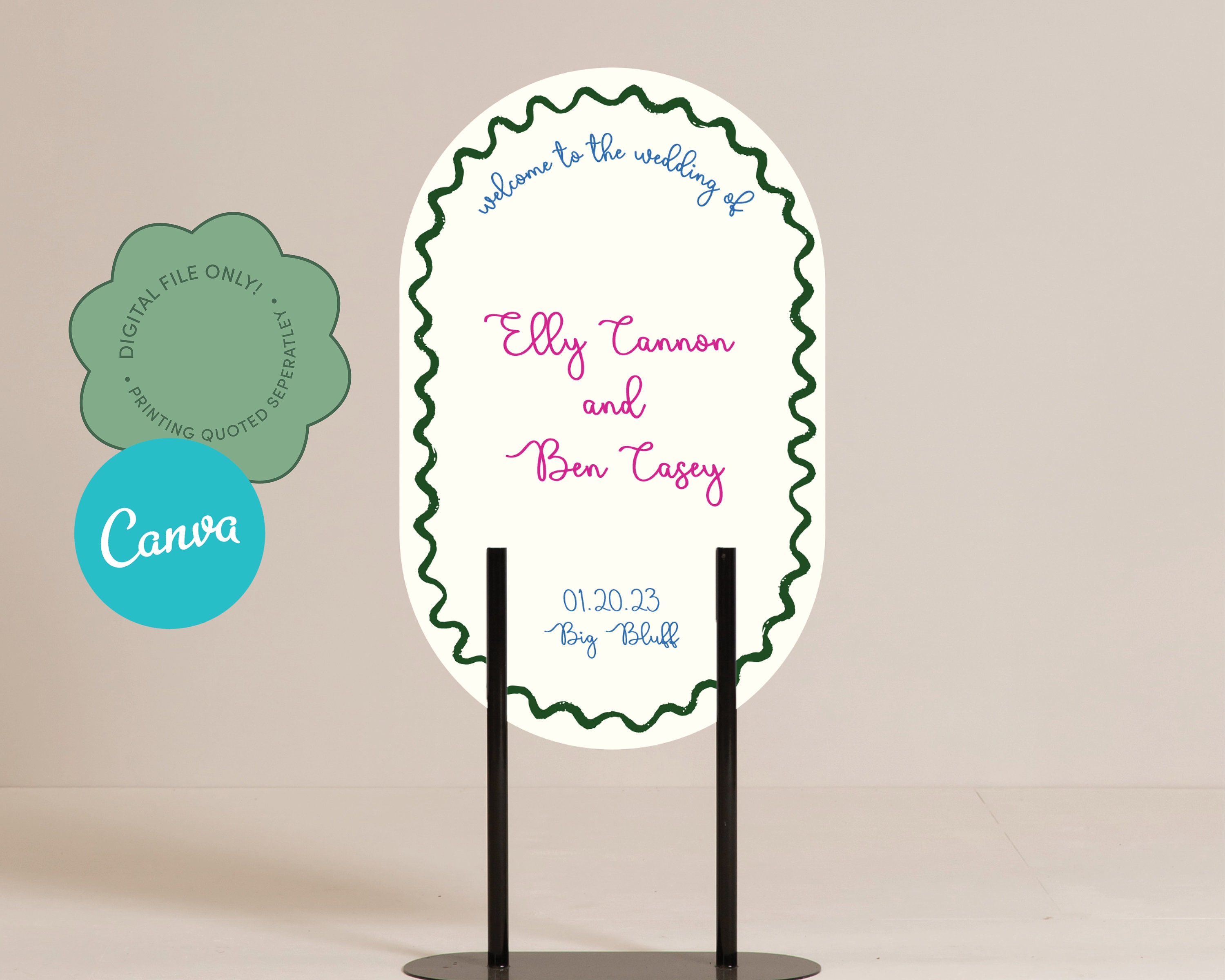 Sexi Plexi Double Arch Wedding Welcome Sign | 500x800mm | Customizable ...